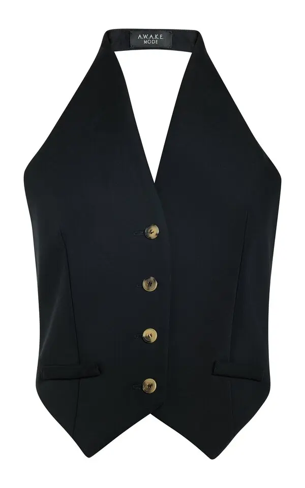 A.W.A.K.E. Mode Cotton-blend Vest With Tie Back