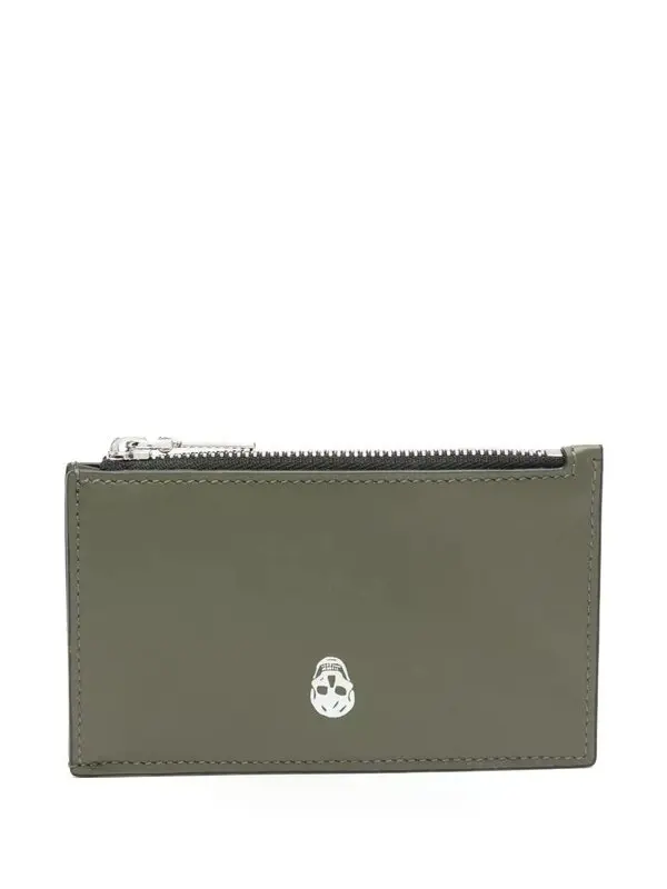 Alexander McQueen Skull-detail Zip Card Holder - Green