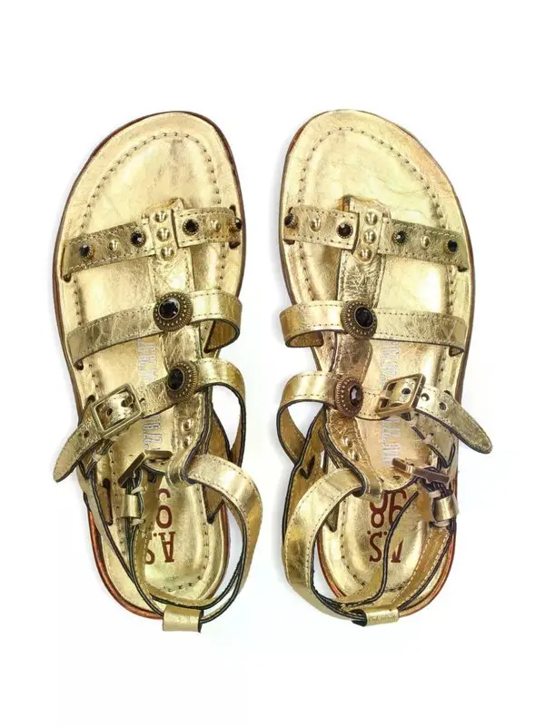A.S.98 Grant Studded Buckled Flat Sandals