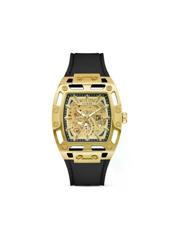 Guess Automatic Skeleton Dial Bracelet Watch - Gold
