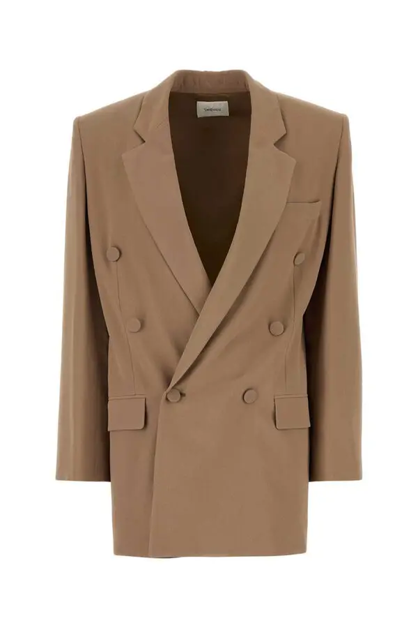 Saint Laurent Camel Crepe Blazer