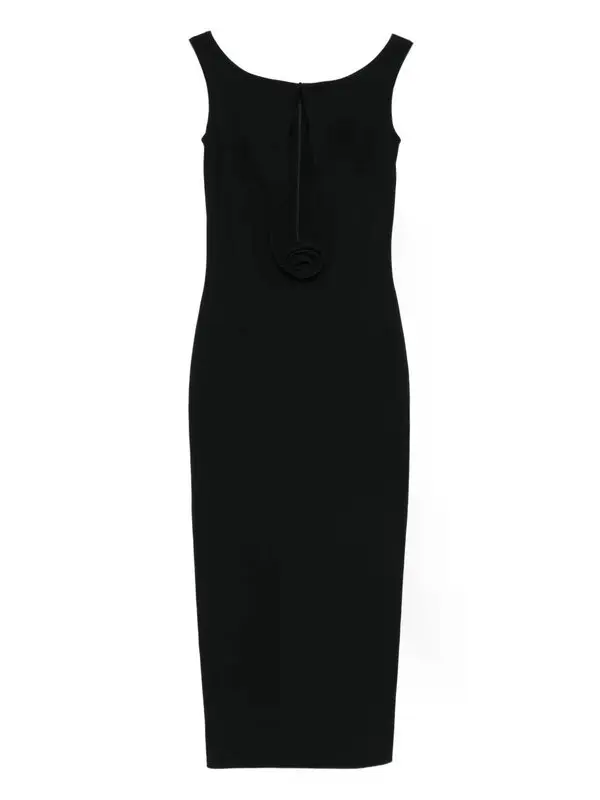 Magda Butrym Rosette-detail Cut-out Maxi Dress - Black