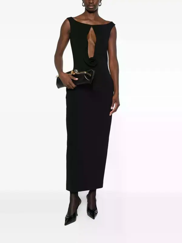 Magda Butrym Rosette-detail Cut-out Maxi Dress - Black
