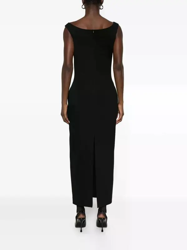 Magda Butrym Rosette-detail Cut-out Maxi Dress - Black