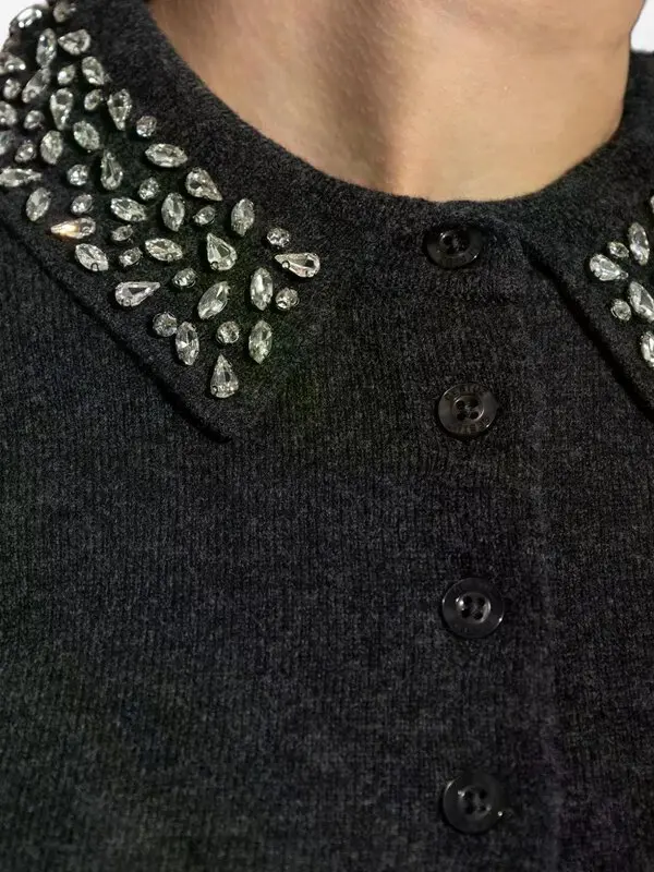 GESTUZ Embellished-collar Knitted Top