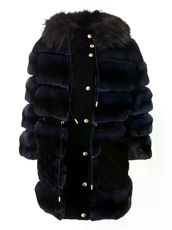 Fendi Fur Trim Quilted Coat