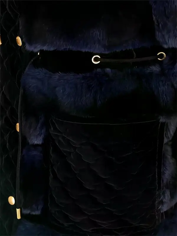 Fendi Fur Trim Quilted Coat
