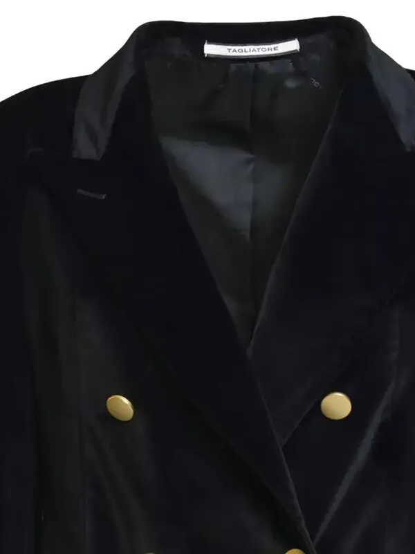 Tagliatore Double-breasted Velvet Blazer - Black