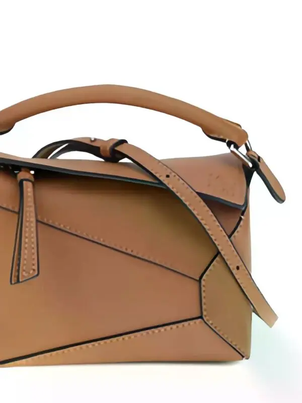 Loewe Mini Puzzle Edge Geometric-panel Tote Bag - Brown