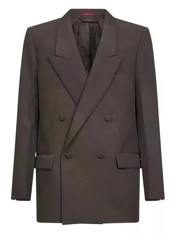 Gucci Double-breasted Peak-lapels Blazer - Brown