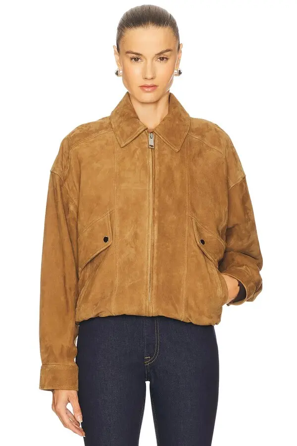 GRLFRND Wren Suede Bomber