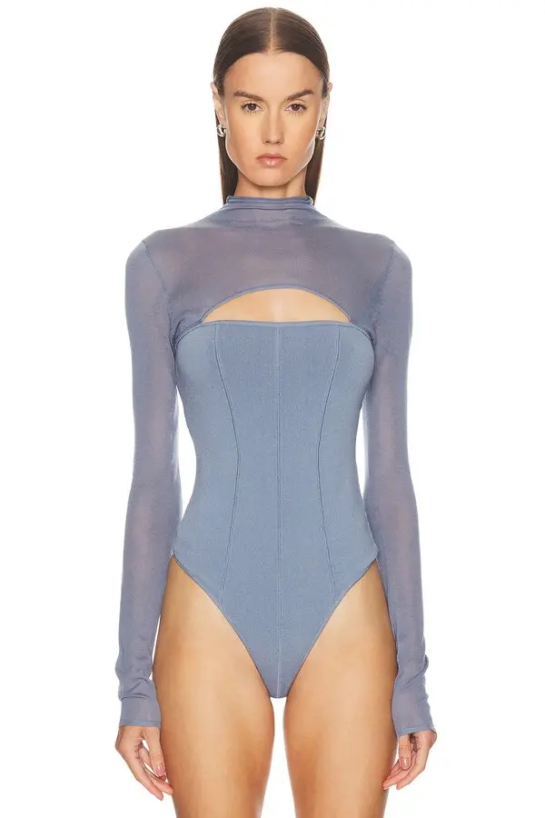Fleur Du Mal Kate Bodysuit - Charcoal