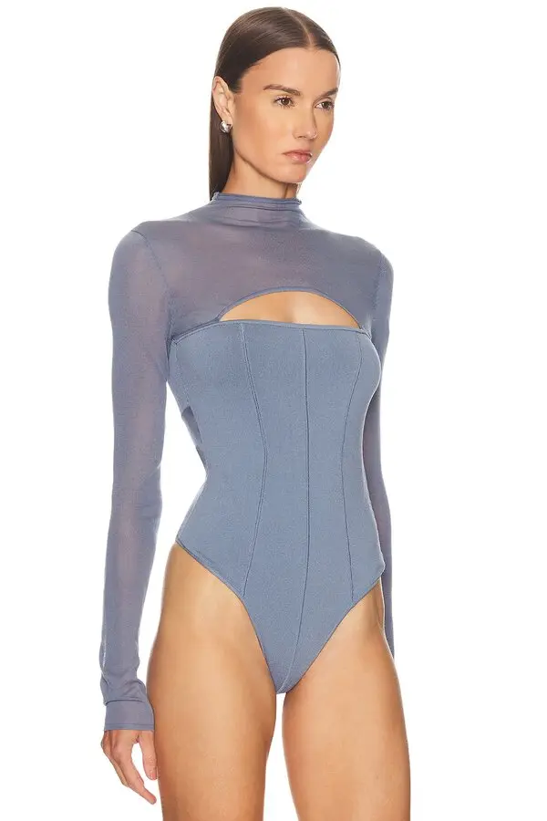 Fleur Du Mal Kate Bodysuit - Charcoal