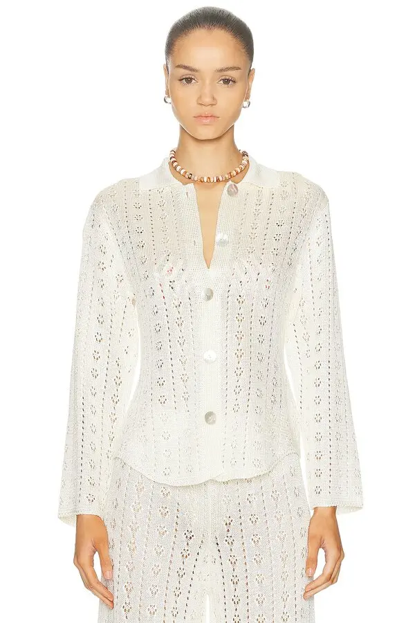 Calle Del Mar Tailored Eyelet Shirt