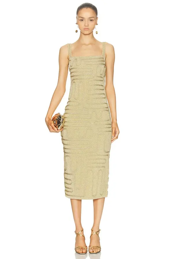 Cult Gaia Kymia Metallic Dress - Gold
