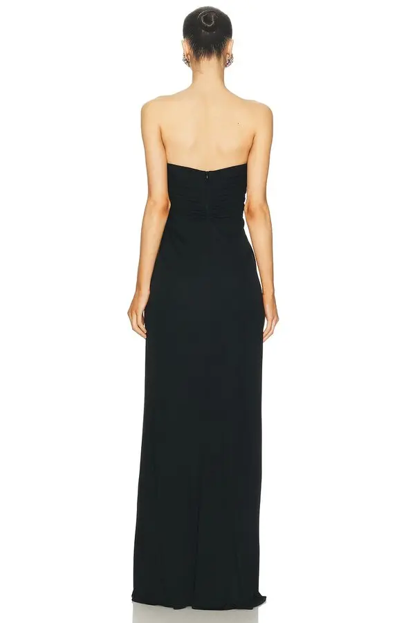 Atlein Bustier Ruched Gown