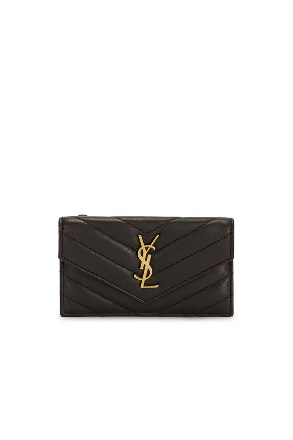 Saint Laurent Cassandre Credit Card Case In Grey - Urban Grey