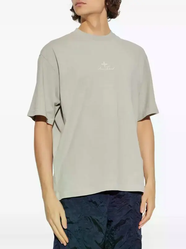 Stone Island Logo-embroidered T-shirt - Grey