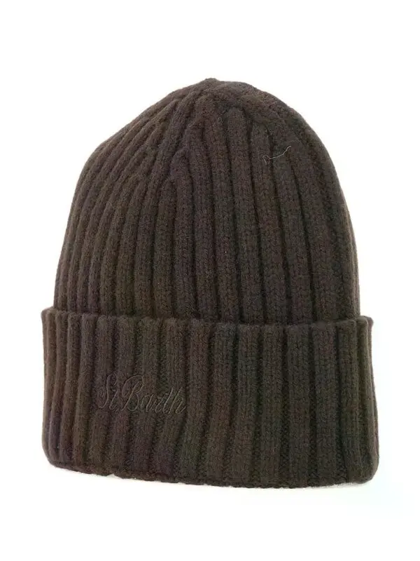 MC2 SAINT BARTH Ribbed Logo-embroidered Beanie - Brown