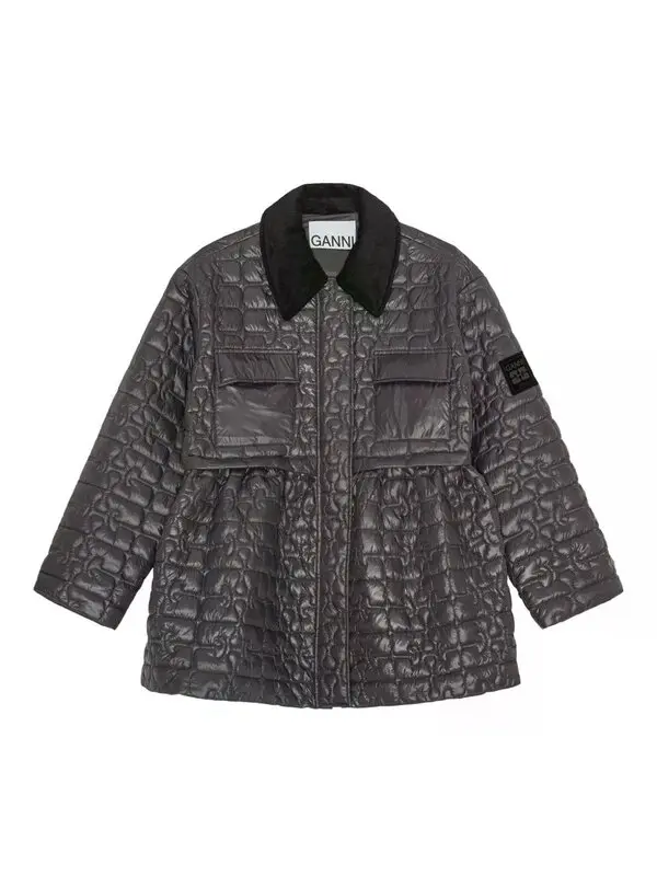 GANNI Quilted Jacket - Brown