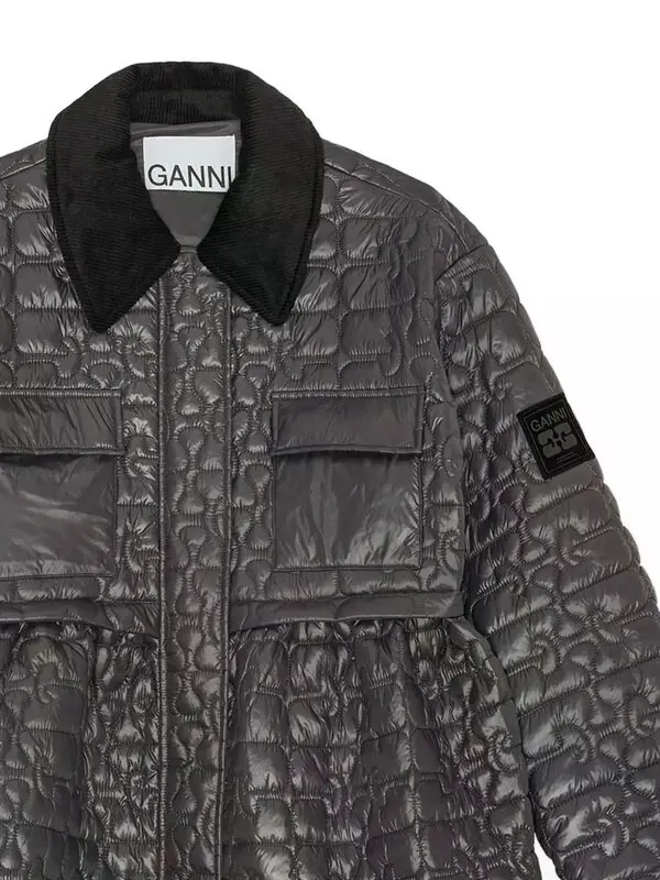 GANNI Quilted Jacket - Brown