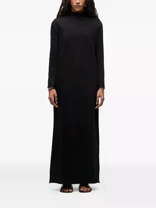 OSKLEN Mock-neck Frayed-hem Maxi Dress