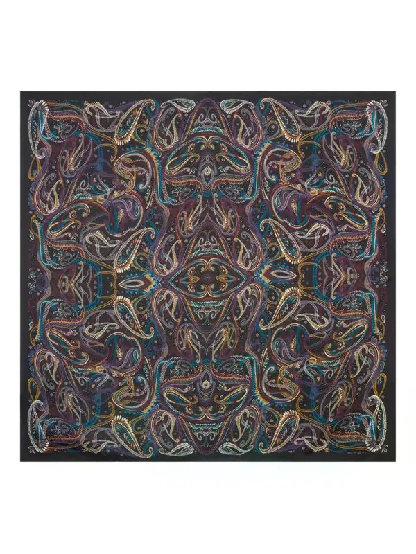 Etro Paisley-print Silk Scarf - Black
