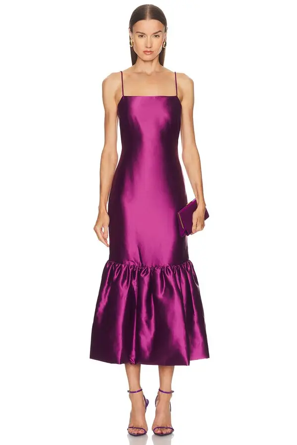 Caroline Constas Sydney Ruffle Hem Gown