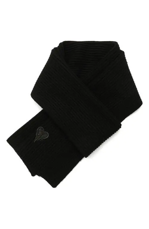 ALLSAINTS Heart Logo Scarf - Black