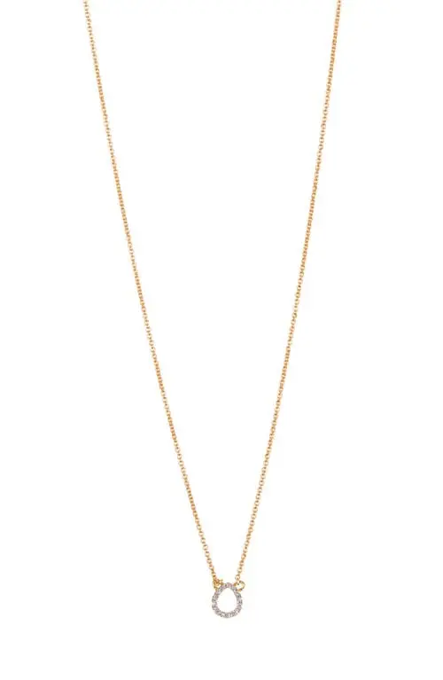 Monica Vinader Mini Teardrop Diamond Pendant Necklace - Yellow Gold