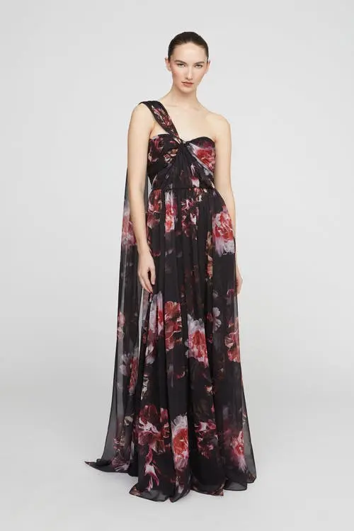 Halston Lina Chiffon Gown