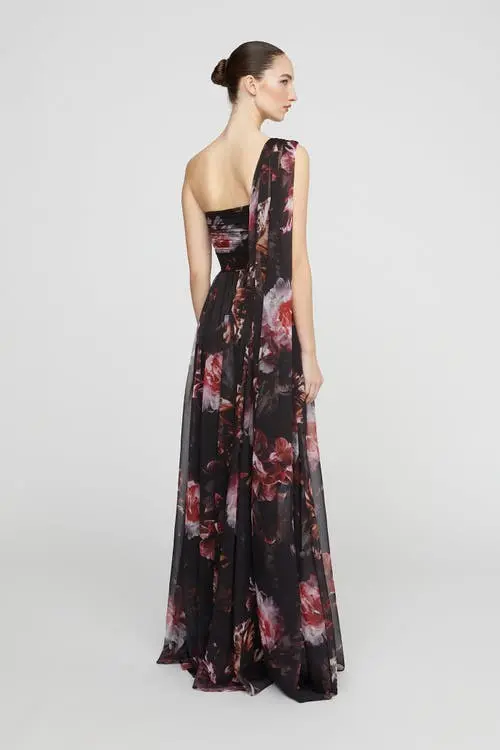 Halston Lina Chiffon Gown