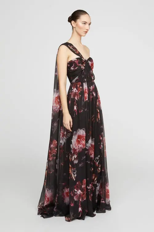 Halston Lina Chiffon Gown