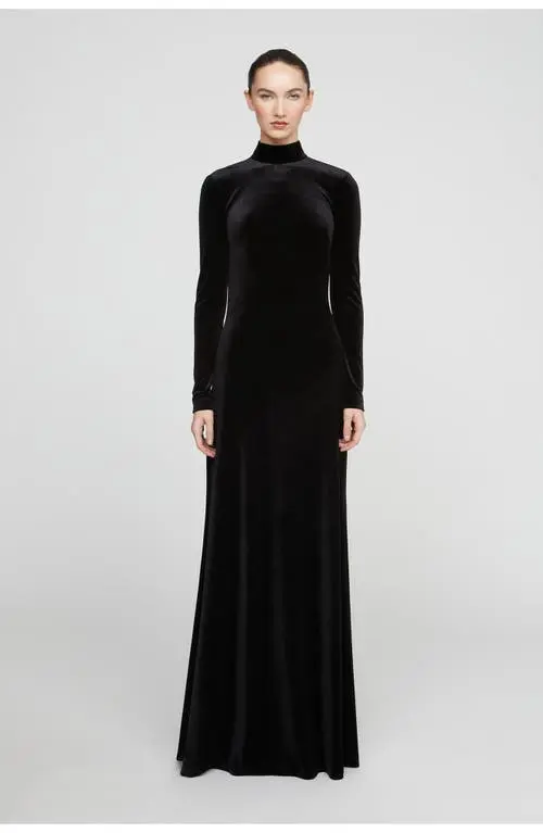 Halston Kaia Velvet Gown - Black