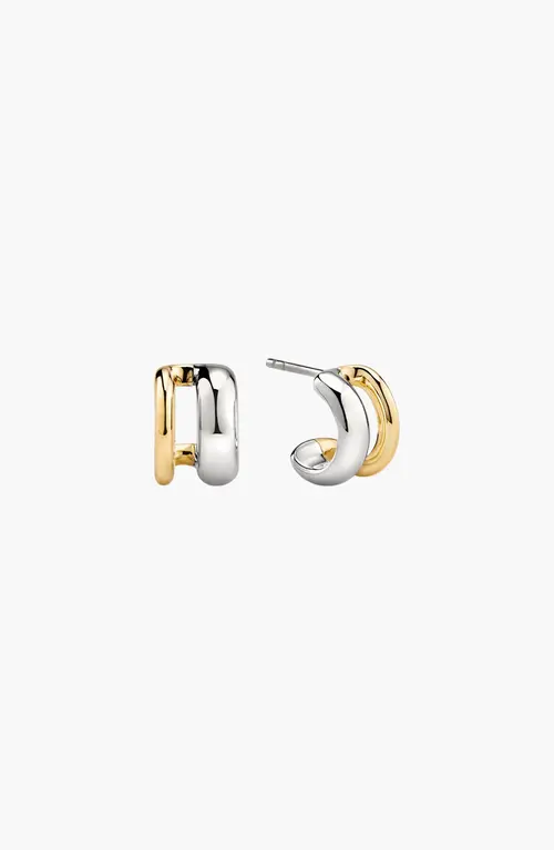 Mejuri Duet Mixed Huggie Hoops - Gold /silver