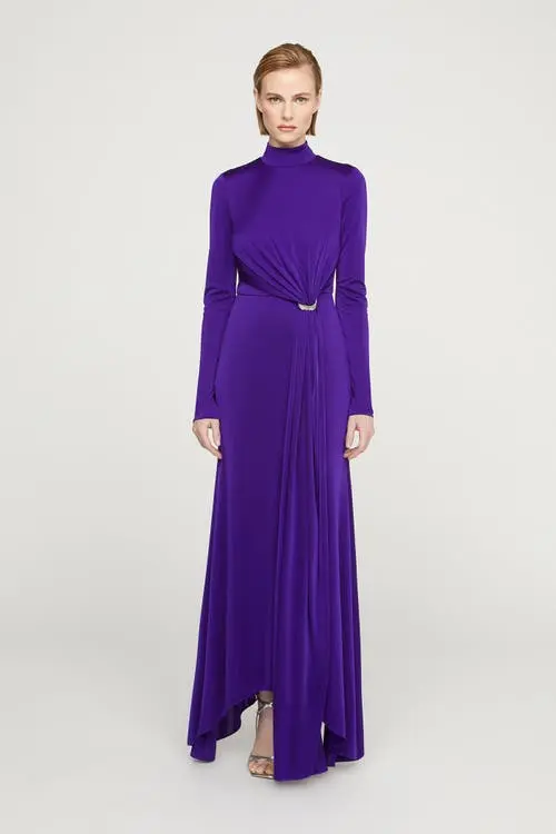Halston Mya Long Sleeve Jersey Gown