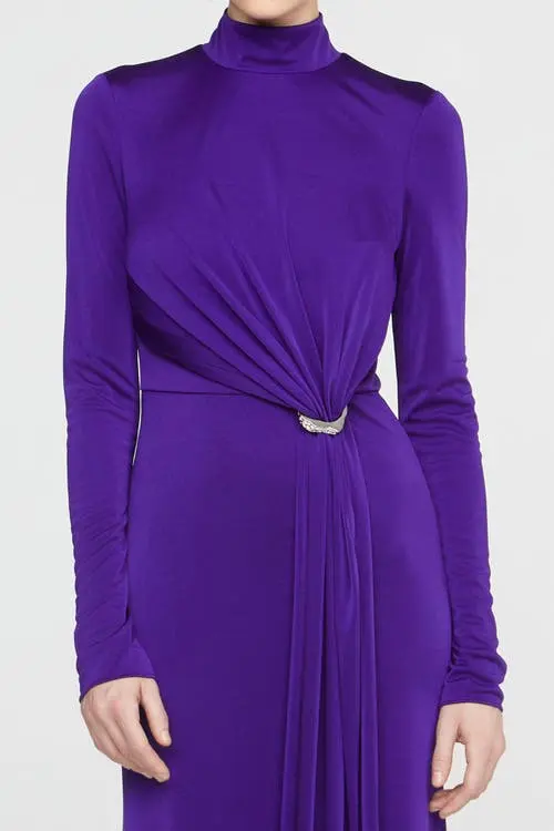 Halston Mya Long Sleeve Jersey Gown