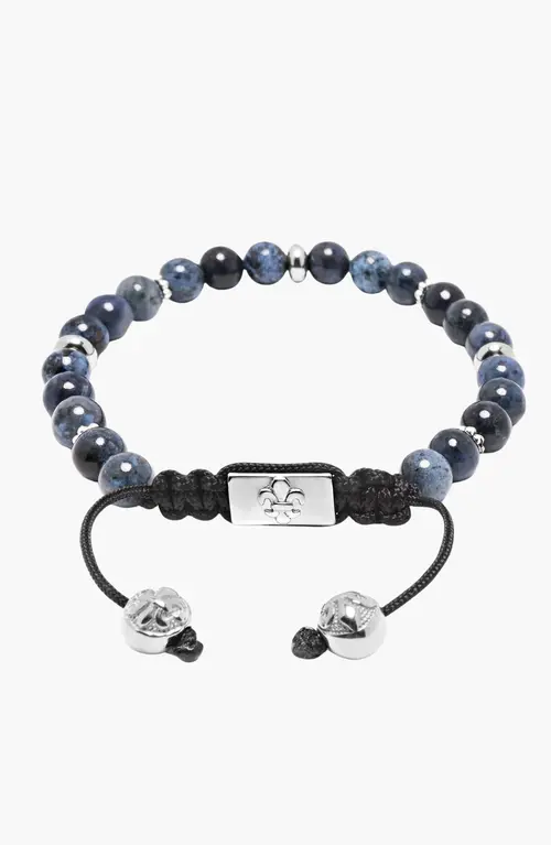 NIALAYA Dumortierite Beaded Bracelet - Blue Dumortierite/silver