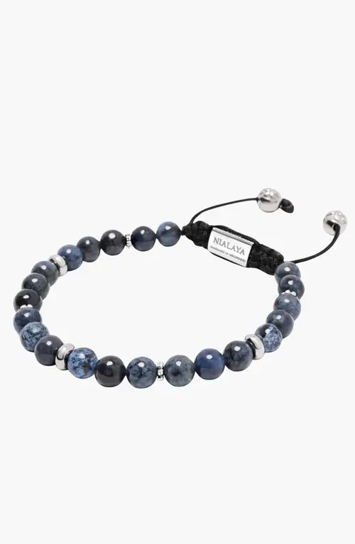 NIALAYA Dumortierite Beaded Bracelet