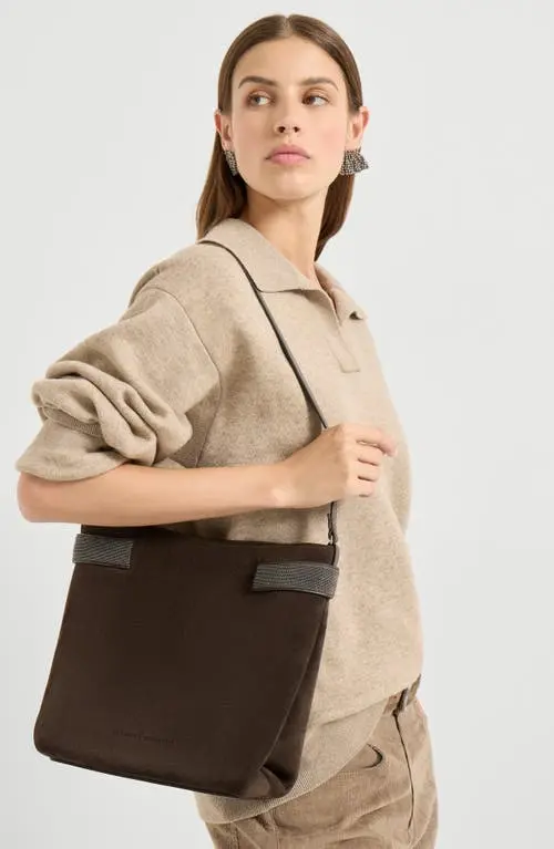 Brunello Cucinelli Suede Essence Bucket Bag