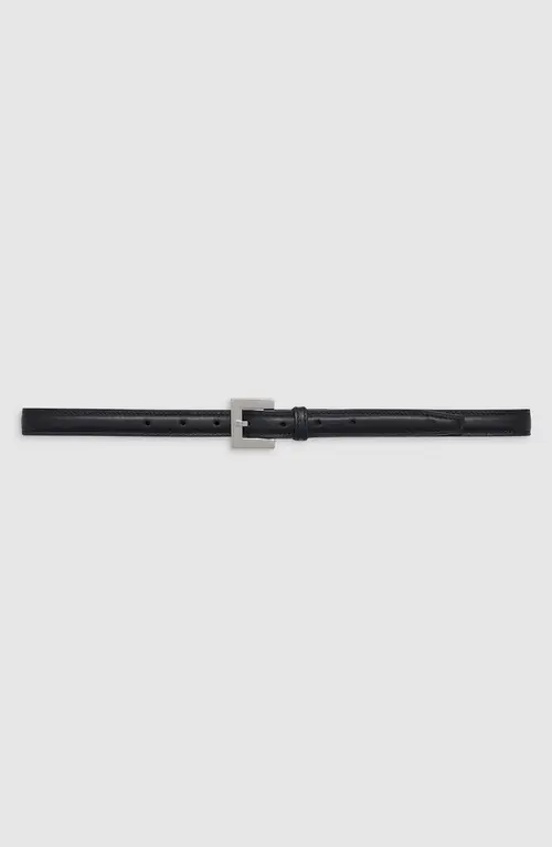 ANINE BING Nicola Croc-embossed Leather Belt - Black