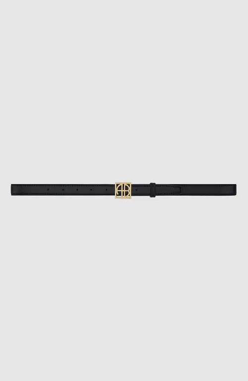 ANINE BING Monogram Leather Belt - Black