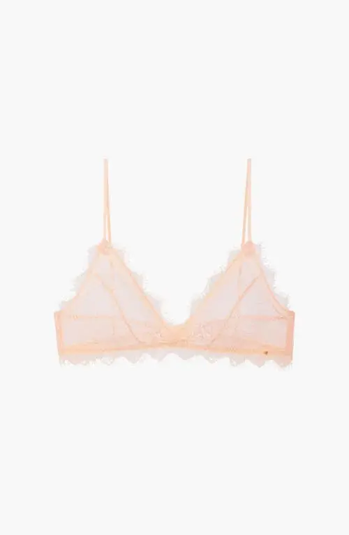 ANINE BING Lace Bra With Trim - Blush