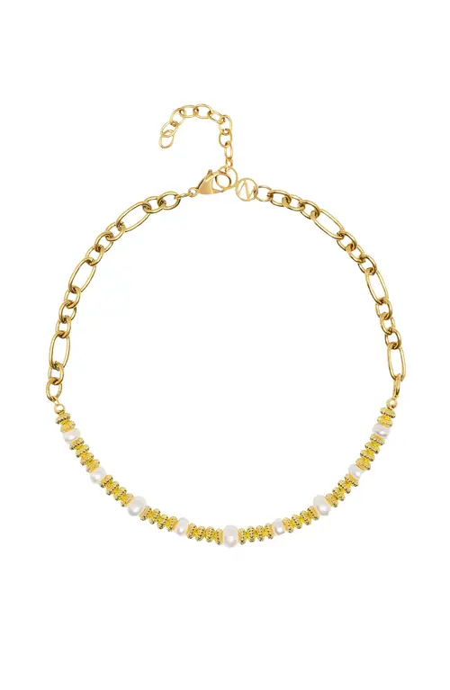 NIALAYA JEWELRY Pearl Chain Choker - Gold/pearl