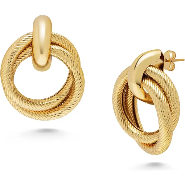 NIALAYA Double Hoop Earrings - Gold