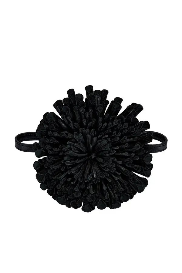 Alaïa Leather Flower Necklace - Noir Alaia
