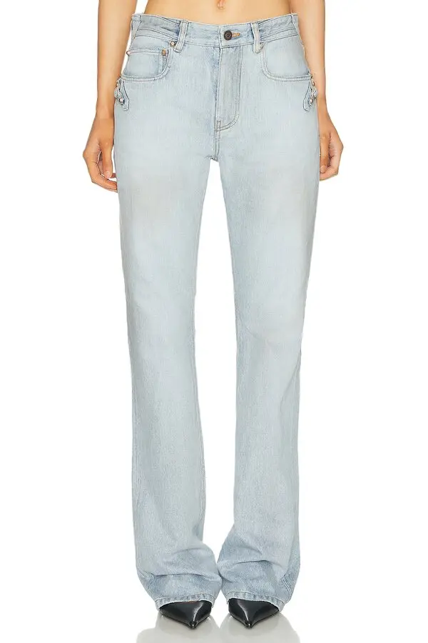 Balenciaga City Straight-leg Jeans - Light Blue