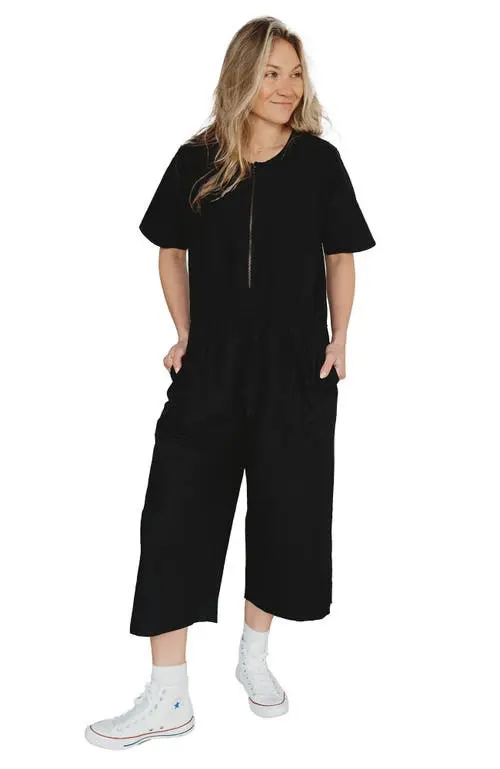 TURTLEDOVE LONDON Organic Cotton Ethel Jumpsuit - Black