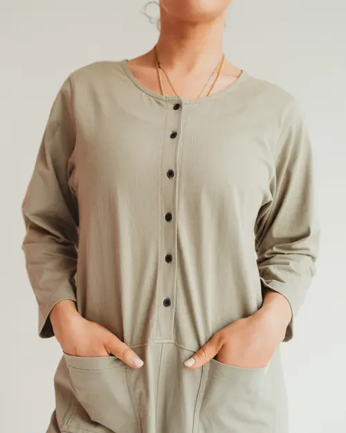 TURTLEDOVE LONDON Organic Cotton Mila Long Sleeve Jumpsuit