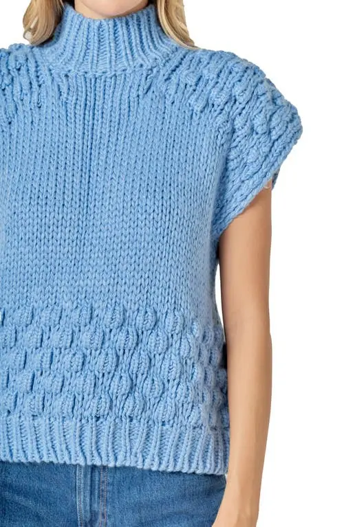 English Factory Bubble Turtleneck Sweater - Blue